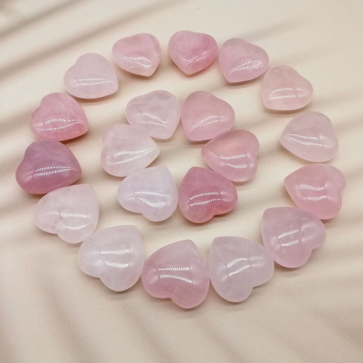 Sisamn 20-Piece Rose Quartz Heart Collection – Natural Pink Crystal ...
